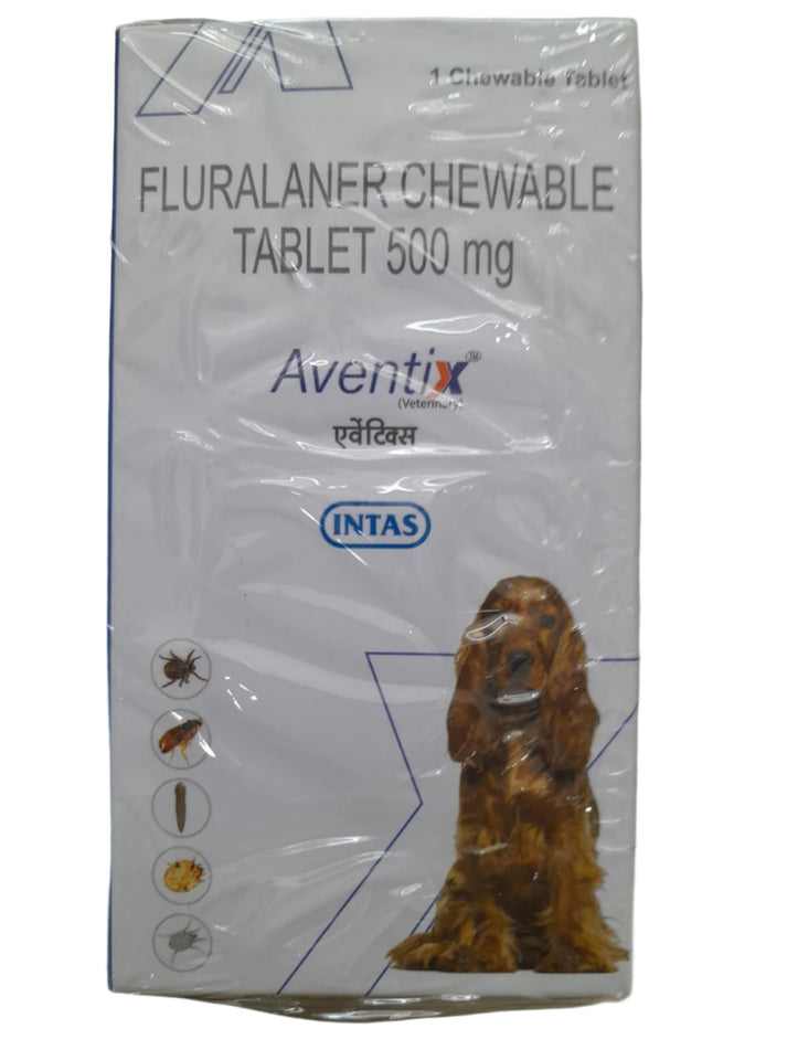 Aventix Fluralaner Chewable 500 mg (10 to 20 kg) Tablet for Dogs – Fle ...